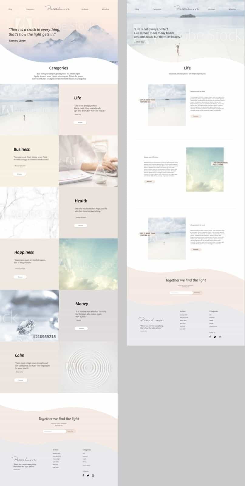 A user interface design proposal for a Zen blog - Toud