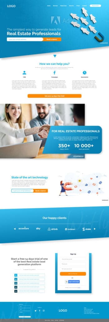 UI web design for a marketing platform - Toud